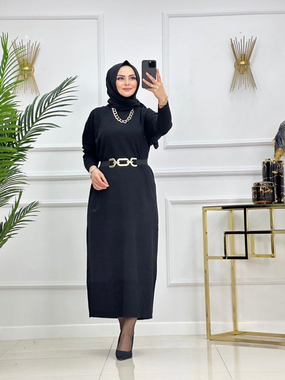 Esrin Triko Elbise - Siyah Modelleri En Uygun Fiyatlarla